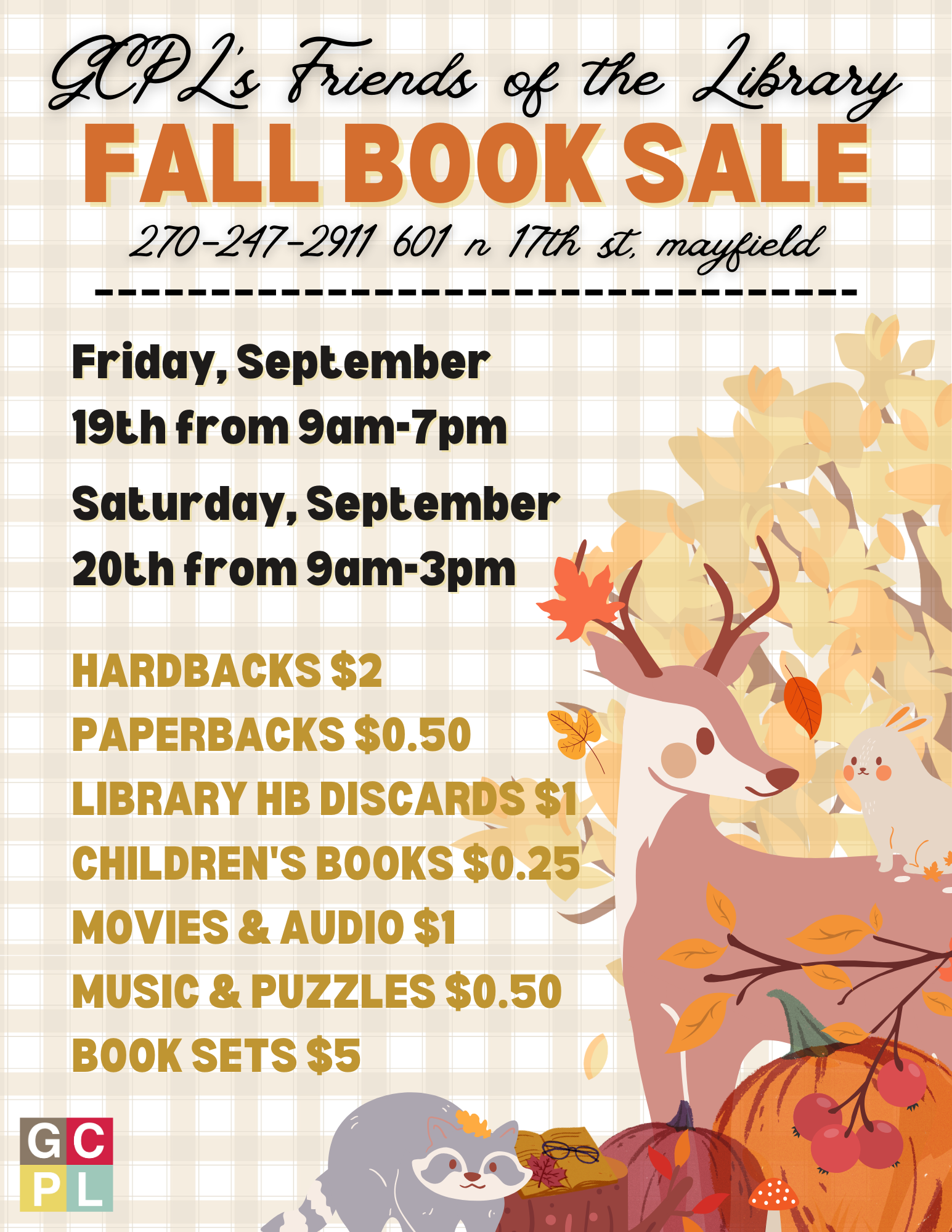 Friends of the Library Fall Book Sale | Graves County Public Library